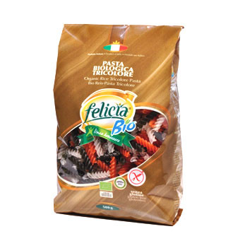Bio Reis Fusilli Tricolore von Felicia - Glutenfreie Nudeln kaufen
