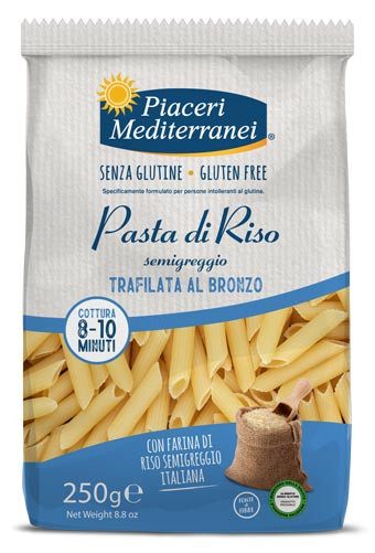 Glutenfreie Pasta di Riso Penne Rigate von Piaceri Mediterranei