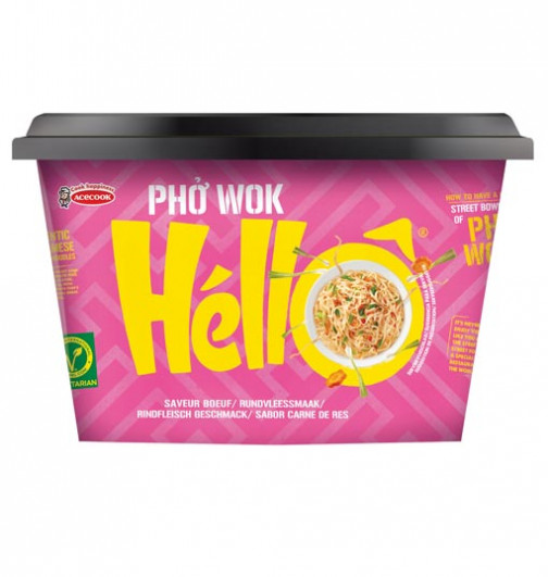 Glutenfreie Instant Reis Noodles mit Rindfleischgeschmack von Hello Pho